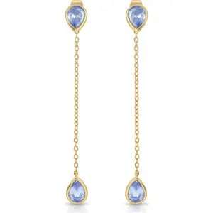 Ettika Radiant Linear Drop Earrings - Blue