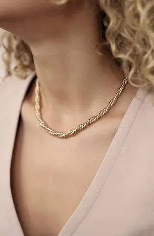 Ettika Twisted Strands Necklace - Gold