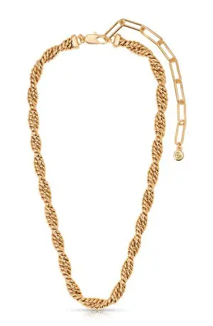Ettika Twisted Strands Necklace - Gold