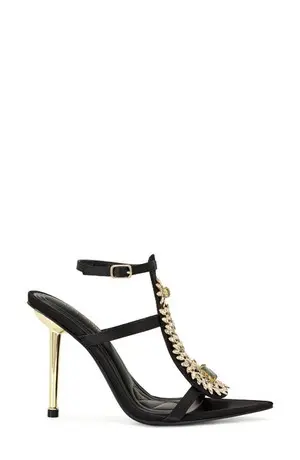 AZALEA WANG Wyatt Ankle Strap Sandal - Black