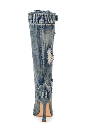 AZALEA WANG Kazuki Knee High Boot - Denim