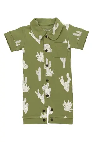 L'OVEDBABY Print Organic Cotton Romper - Sage Cactus
