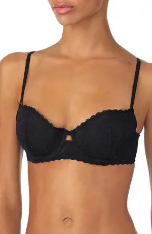 Dkny Deco Underwire Lace Balconette Bra - Black