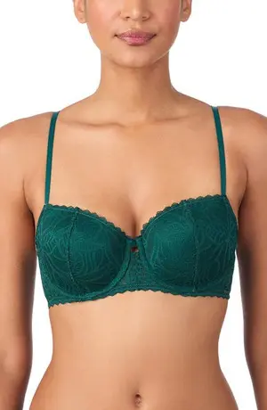 Dkny Deco Underwire Lace Balconette Bra - Cool Pine