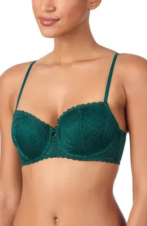 Dkny Deco Underwire Lace Balconette Bra - Cool Pine
