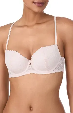Dkny Deco Underwire Lace Balconette Bra Pearly Pink