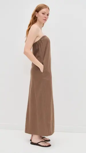 Stateside Linen Column Maxi Dress