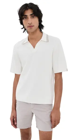Rag & Bone Rib Johnny Polo In Zuma Toweling - Ivory