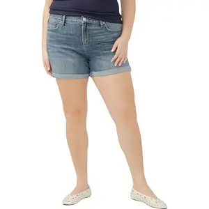 SILVER JEANS CO. Suki Curvy Mid-rise Denim Shorts