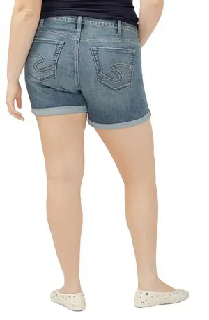 SILVER JEANS CO. Suki Curvy Mid-rise Denim Shorts