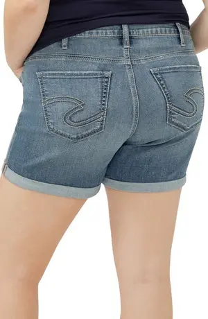SILVER JEANS CO. Suki Curvy Mid-rise Denim Shorts