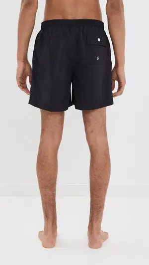 BATHER Solid Swim Trunks - Black