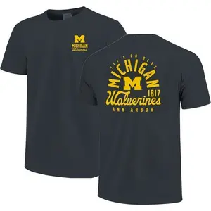 IMAGE ONE Michigan Wolverines Comfort Colors Mascot Overlay T-shirt - Navy