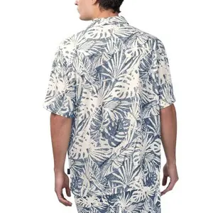 MARGARITAVILLE Boston Red Sox Monstera Print Party Button-up Shirt
