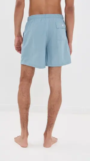 BATHER Solid Swim Trunks - Stone