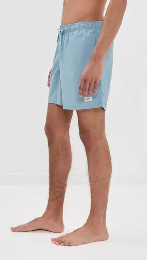 BATHER Solid Swim Trunks - Stone