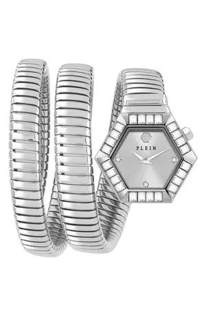Philipp Plein Nake Hexagon Crystal Bracelet Watch - Stainless Steel