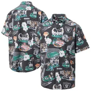 Reyn Spooner Las Vegas Raiders Scenic Button-down Shirt - Black