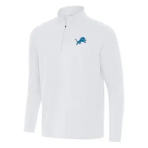 ANTIGUA Detroit Lions Intent Quarter-zip Pullover Top - White