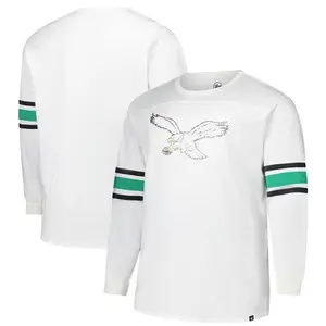 '47 Philadelphia Eagles Big & Tall Premier Brex Long Sleeve T-shirt - White