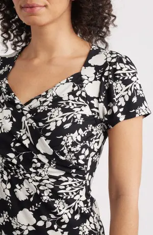 Loveappella Floral Faux Wrap Top
