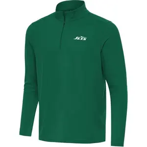 ANTIGUA New York Jets Intent Quarter-zip Pullover Top - Green