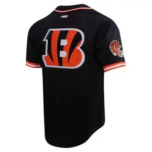 PRO STANDARD Joe Burrow Cincinnati Bengals Mesh Button-up Baseball Jersey
