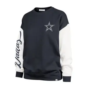 '47 Blue Dallas Cowboys Double Header Rise Andie Pullover Sweatshirt