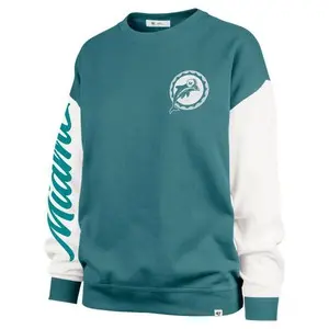 '47 Miami Dolphins Double Header Rise Andie Pullover Sweatshirt