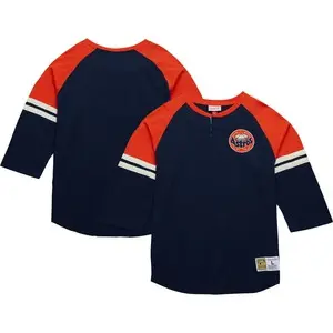 Mitchell & Ness Houston Astros Cooperstown Collection Legendary Raglan Slub Henley 3/4-sleeve T-shirt - Navy