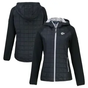 Cutter & Buck Kansas City Chiefs Rainier Primaloft Eco Hybrid Full-zip Hoodie Jacket - Black