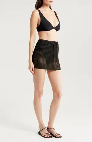 Elan Open Stitch Cover-up Miniskirt