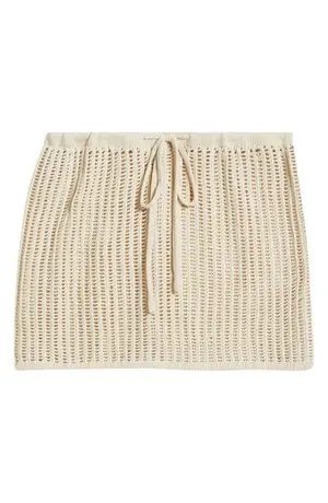 Elan Open Stitch Cover-up Miniskirt - Natural