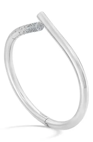 TABAYER Oera Pavé Diamond Hinged Bracelet - White Gold