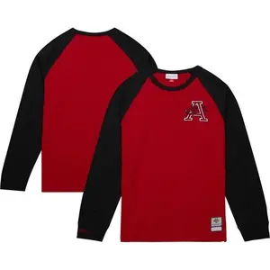 Mitchell & Ness Arkansas Razorbacks Legendary Slub Raglan Long Sleeve T-shirt - Cardinal