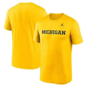JORDAN BRAND Michigan Wolverines Primetime Legend Wordmark T-shirt - Maize