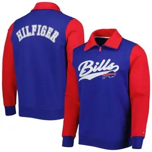 Tommy Hilfiger Red Buffalo Bills Aiden Quarter-zip Sweatshirt - Royal