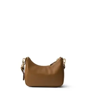 Prada Re-edition Mini Saffiano Leather Bag - Brown