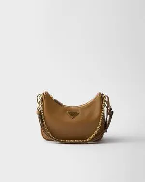 Prada Re-edition Mini Saffiano Leather Bag - Caramel