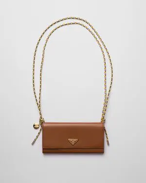 Prada Wallet With Leather Shoulder Strap