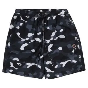 A BATHING APE City Camo Ape Head Beach Shorts - Black
