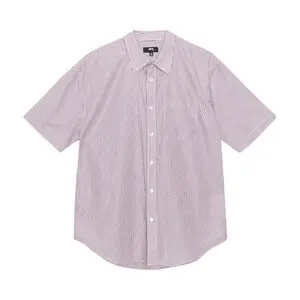 StÜssy 8 Ball Stripe Boxy Short-sleeve Shirt 'burgundy - Red