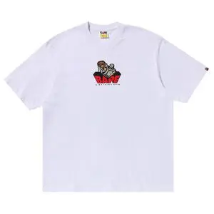 A BATHING APE Graffiti Logo Relaxed Fit Tee - White