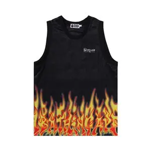 A BATHING APE Flame Mesh Vest - Black