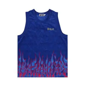 A BATHING APE Flame Mesh Vest - Blue