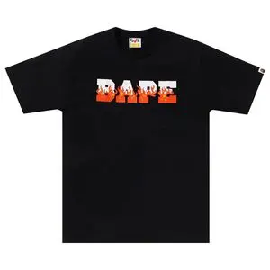 A BATHING APE Flame Logo Tee - Black