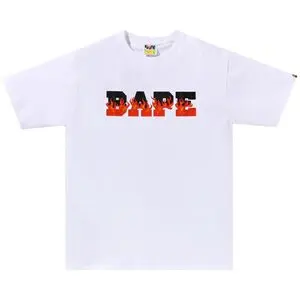 A BATHING APE Flame Logo Tee /red - White