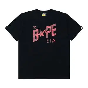 A BATHING APE Color Camo Sta Logo Tee - Black