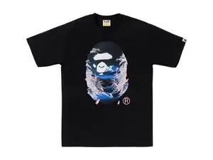 A BATHING APE Sakura Photo Ape Head Tee Shirt - Black