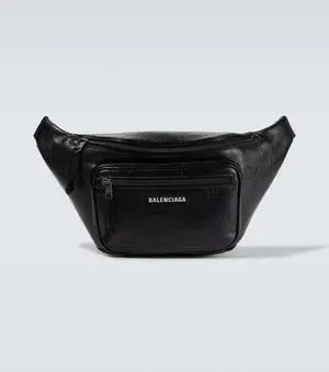 Balenciaga Explorer Leather Belt Bag - Black